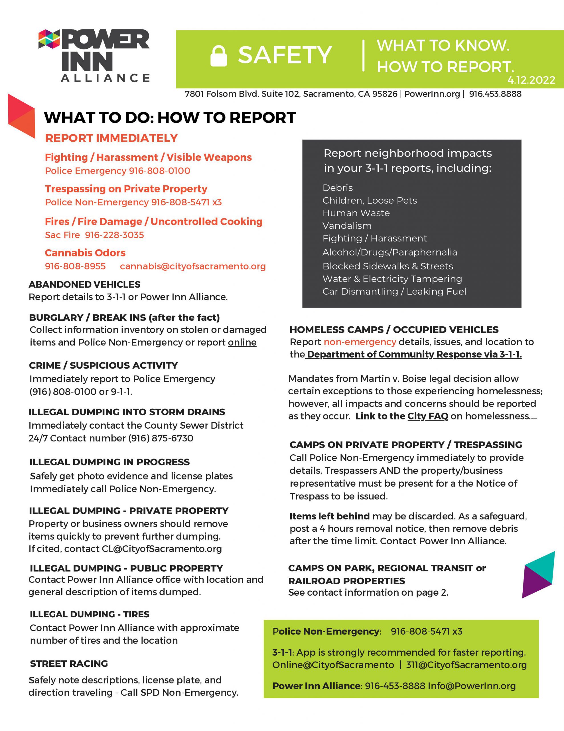 Crime & Safety Reporting Guide - Power Inn Alliance